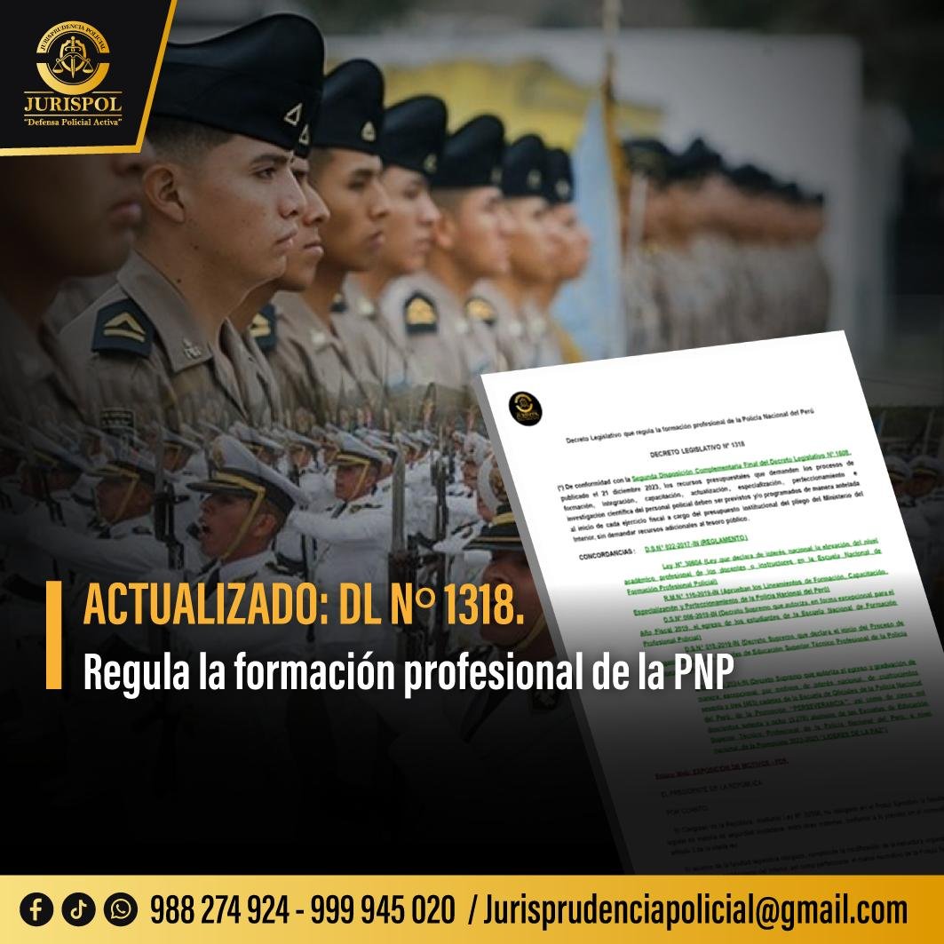DL 1318 que regula la formación profesional de la PNP [Actualizado ...